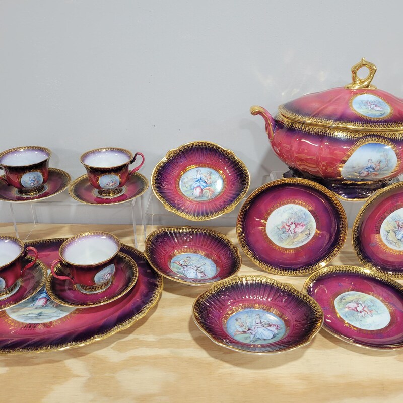 Cranberry Dinnerware Set - Etsy
