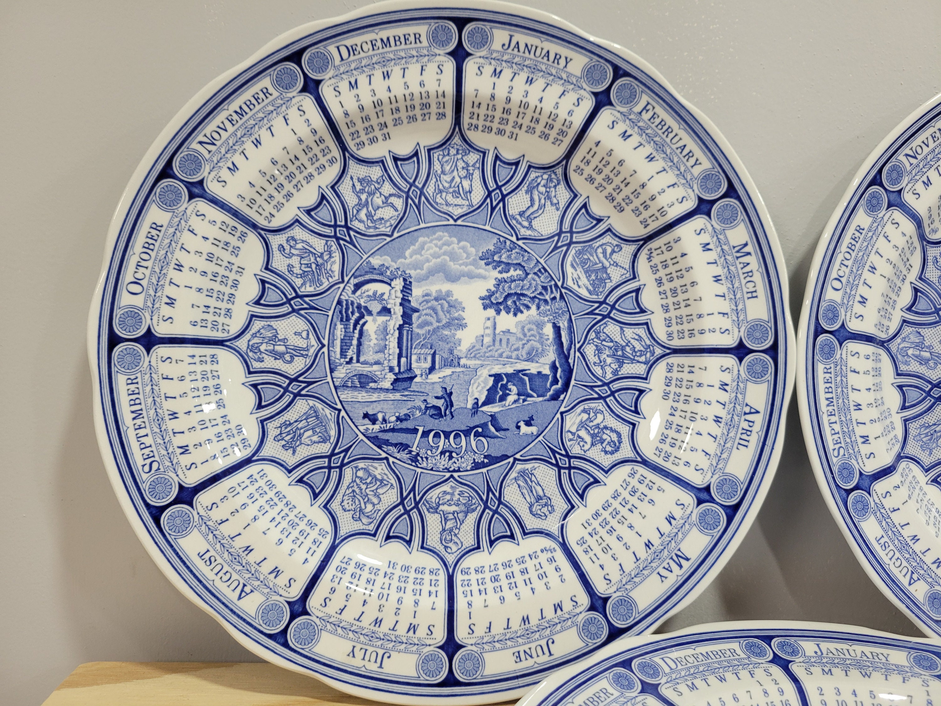 Spode Blue Room Calendar Plate Porcelain Plate Setting - Set of 5 - Etsy