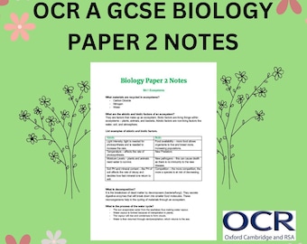OCR A GCSE Combined Science Biology Paper 1 Notes - Etsy