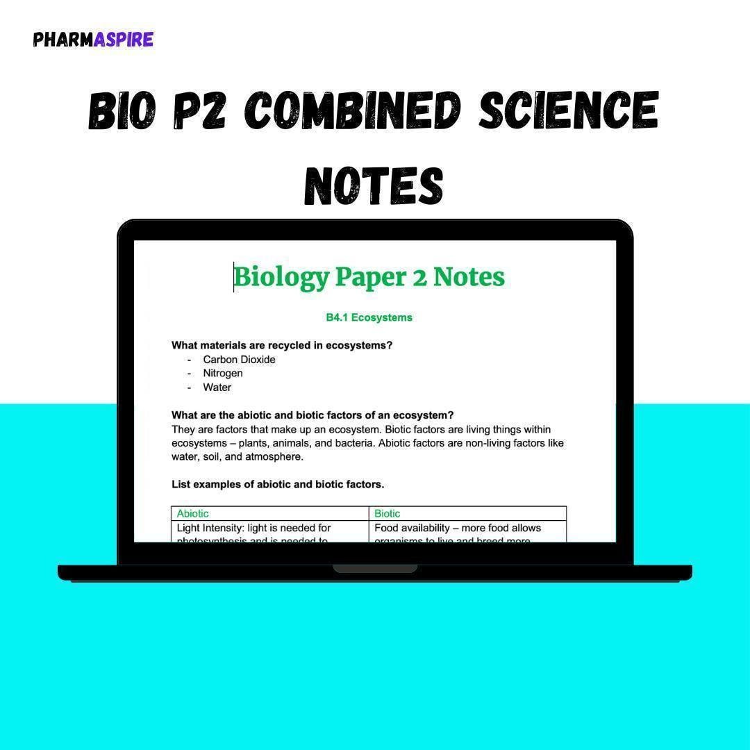 GCSE Combined Science Biology Paper 2 Notes - OCR A - Etsy UK