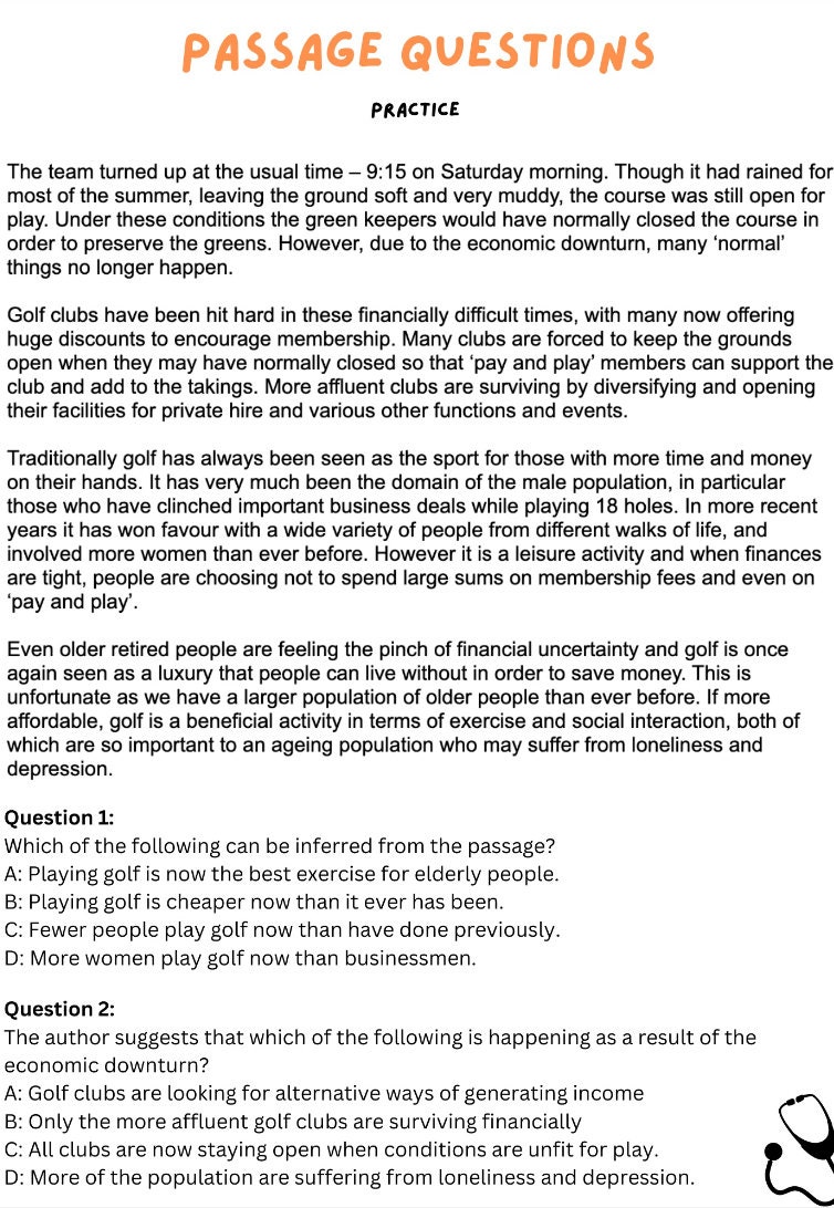 UCAT Verbal Reasoning Guide With Questions - Etsy