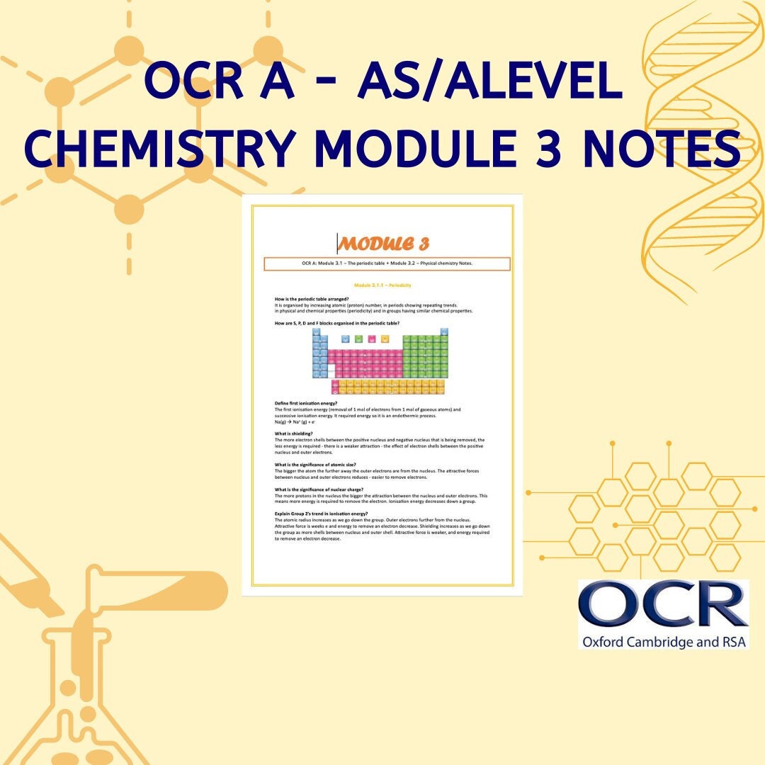 OCR A A Level Chemistry Module 3 Notes - Etsy