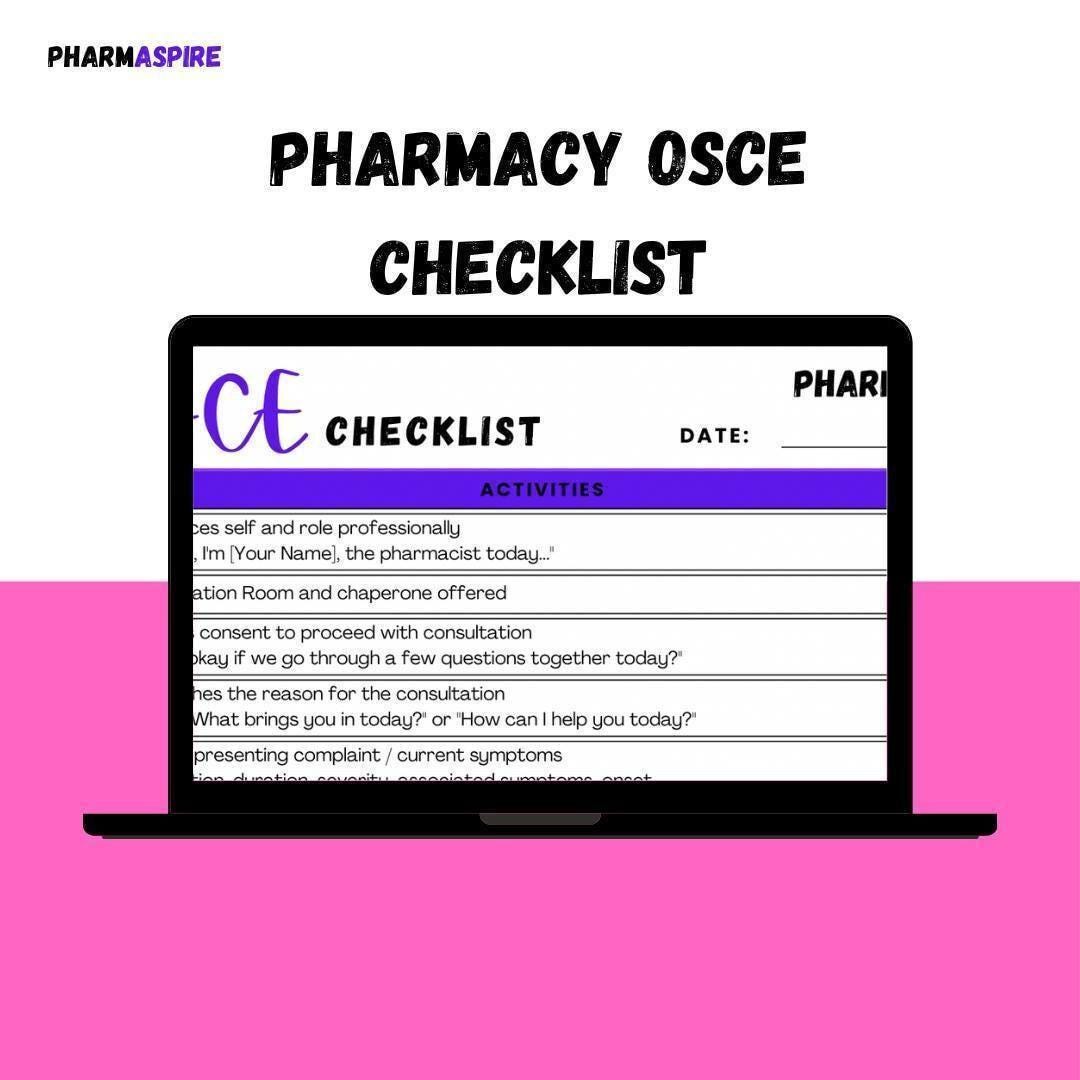 OSCE Checklist - Pharmacy - Etsy