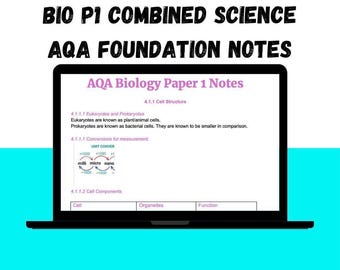 AQA GCSE (9-1) Combined Science Revision Notes : Biology One - Etsy UK