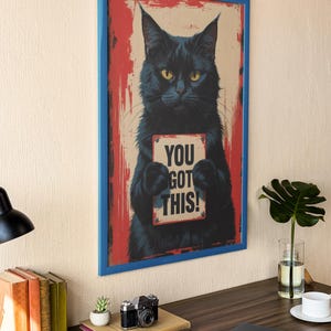 Cool Cat Posters Animal Wall Art Black Cat Photos Inspirational Wall ...