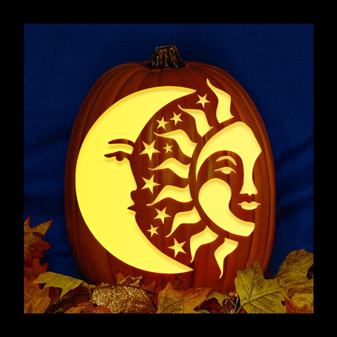 Celestial Sun and Moon - Carved Foam Pumpkin - Etsy