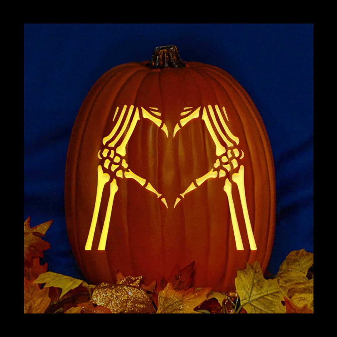 Skeleton Hands Heart 01 - Carved Foam Pumpkin - Etsy
