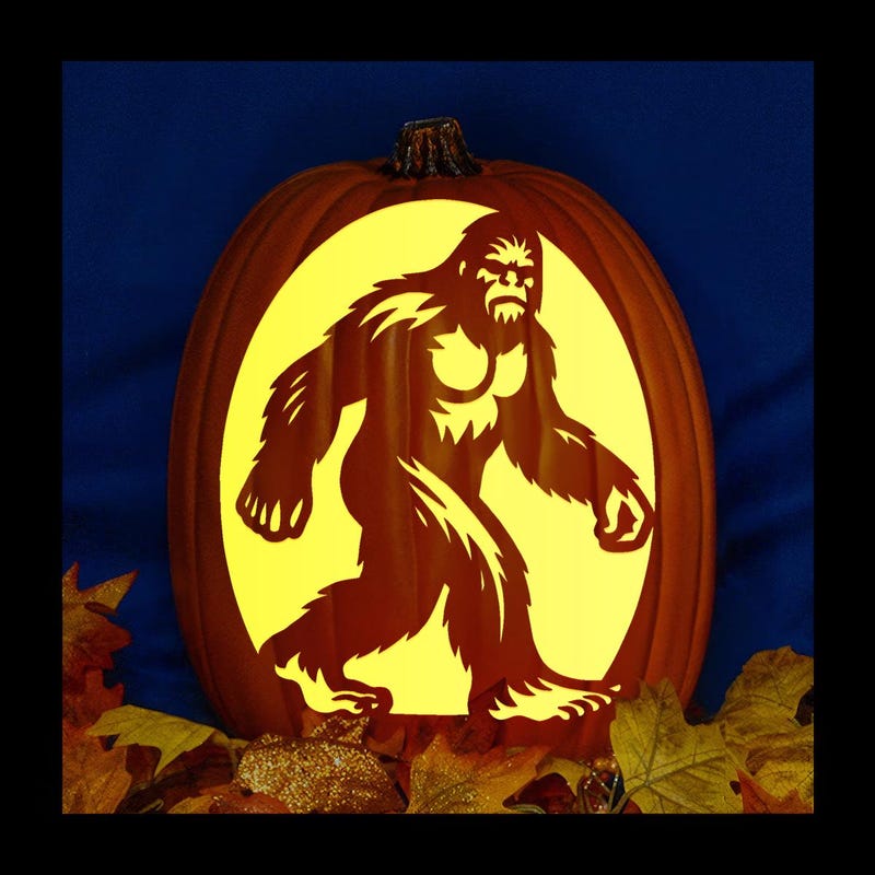 Bigfoot Pumpkin Carving Stencil - Etsy