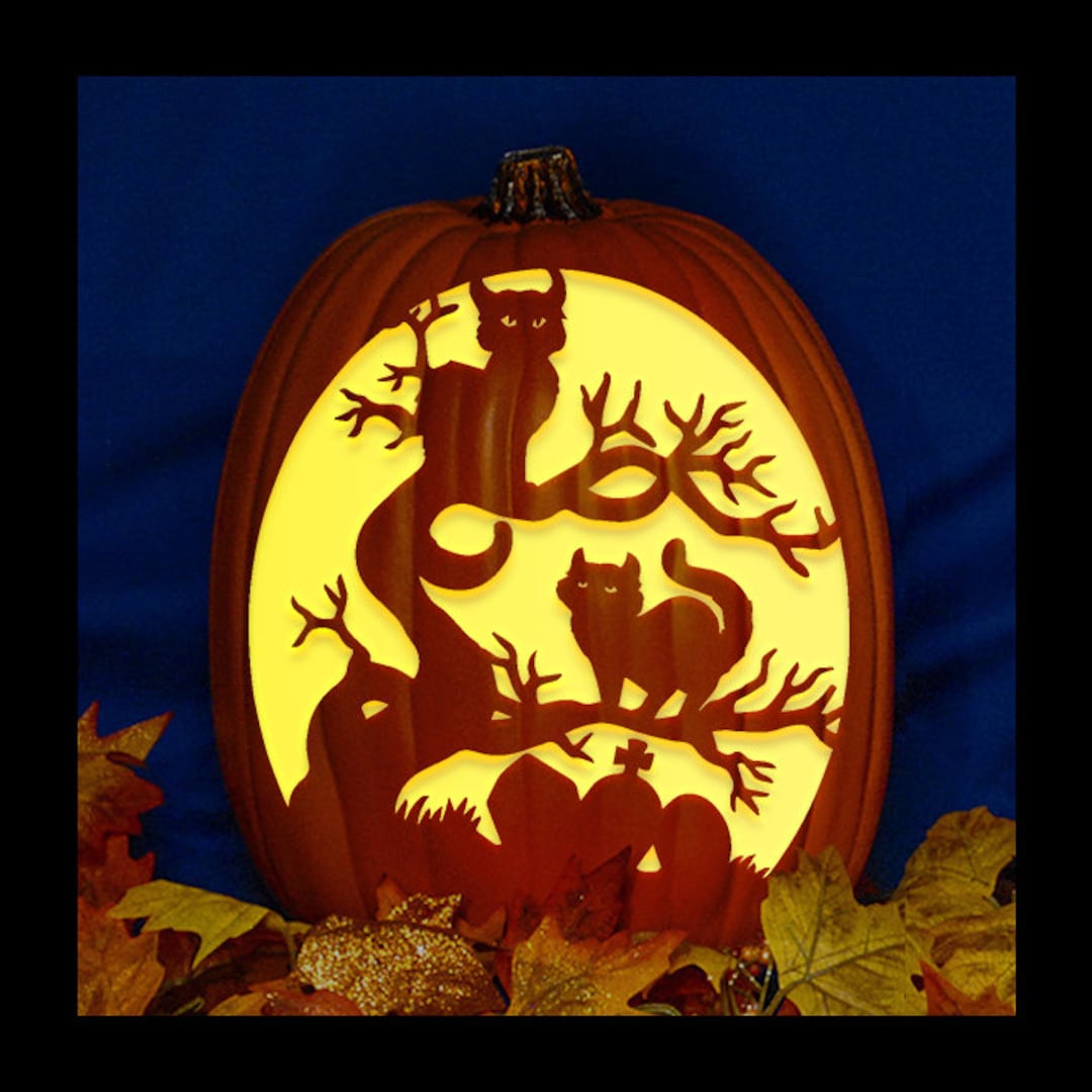 Cats on a Tree - Carved Foam Pumpkin - Etsy