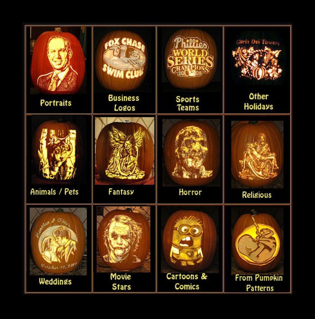 Custom Carved Pumpkins - Business Logos, Portraits, Sports Teams, Pets ...