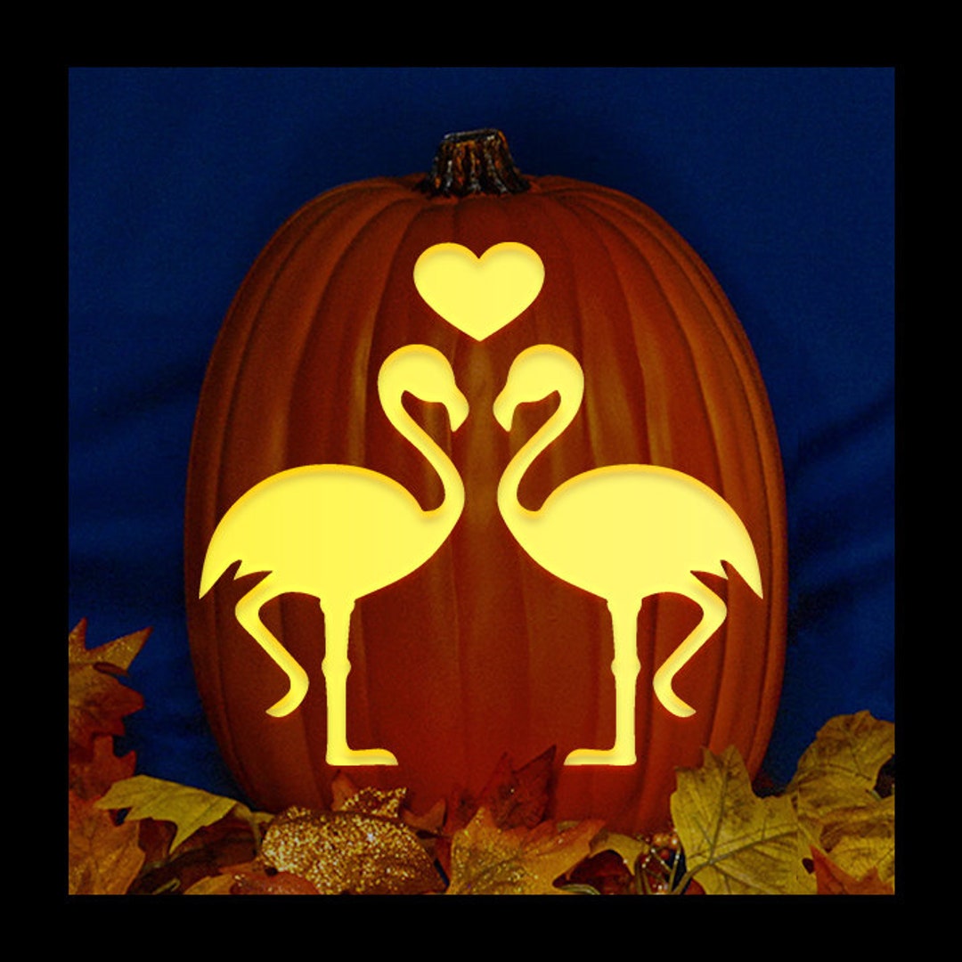 Flamingo Love - Carved Foam Pumpkin - Etsy