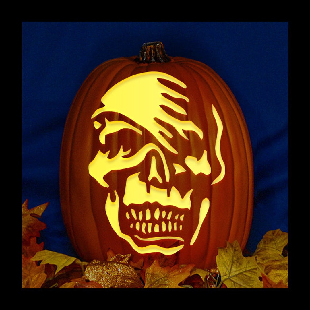 Skull With Dude Rag - Carved Foam Pumpkin - Etsy