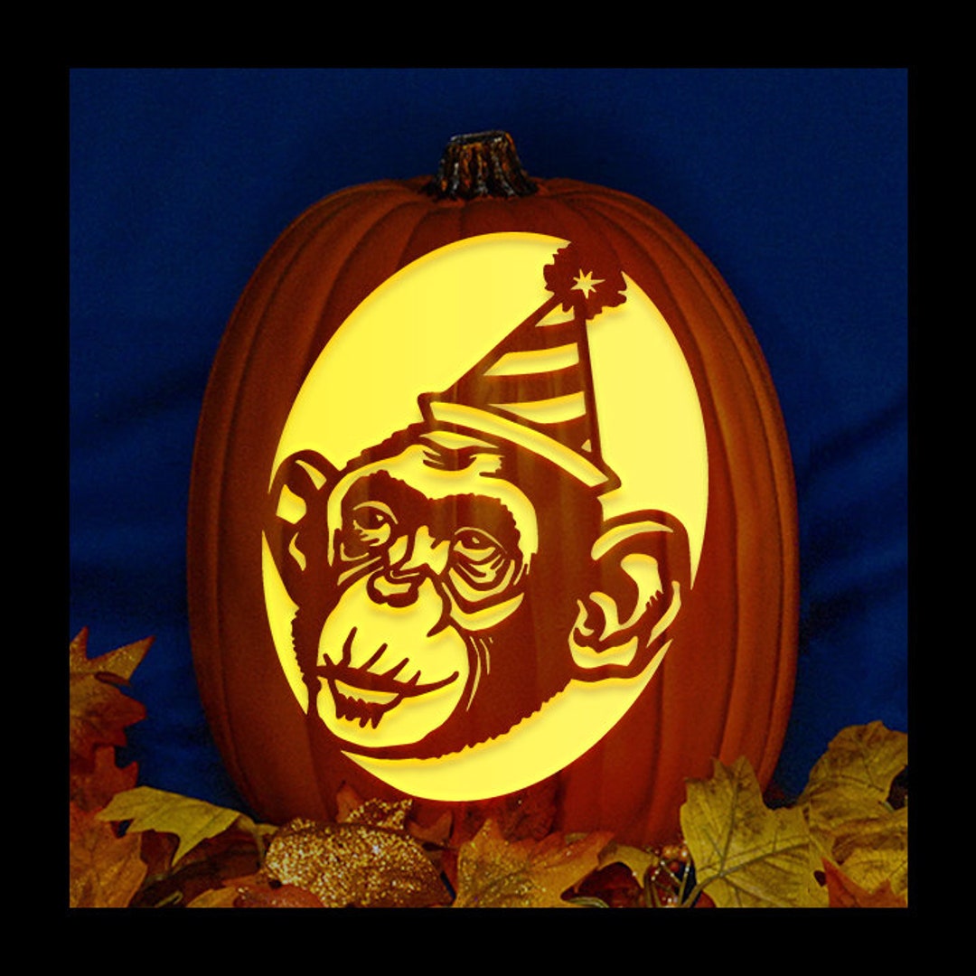 Chimp Party Hat - Carved Foam Pumpkin - Etsy