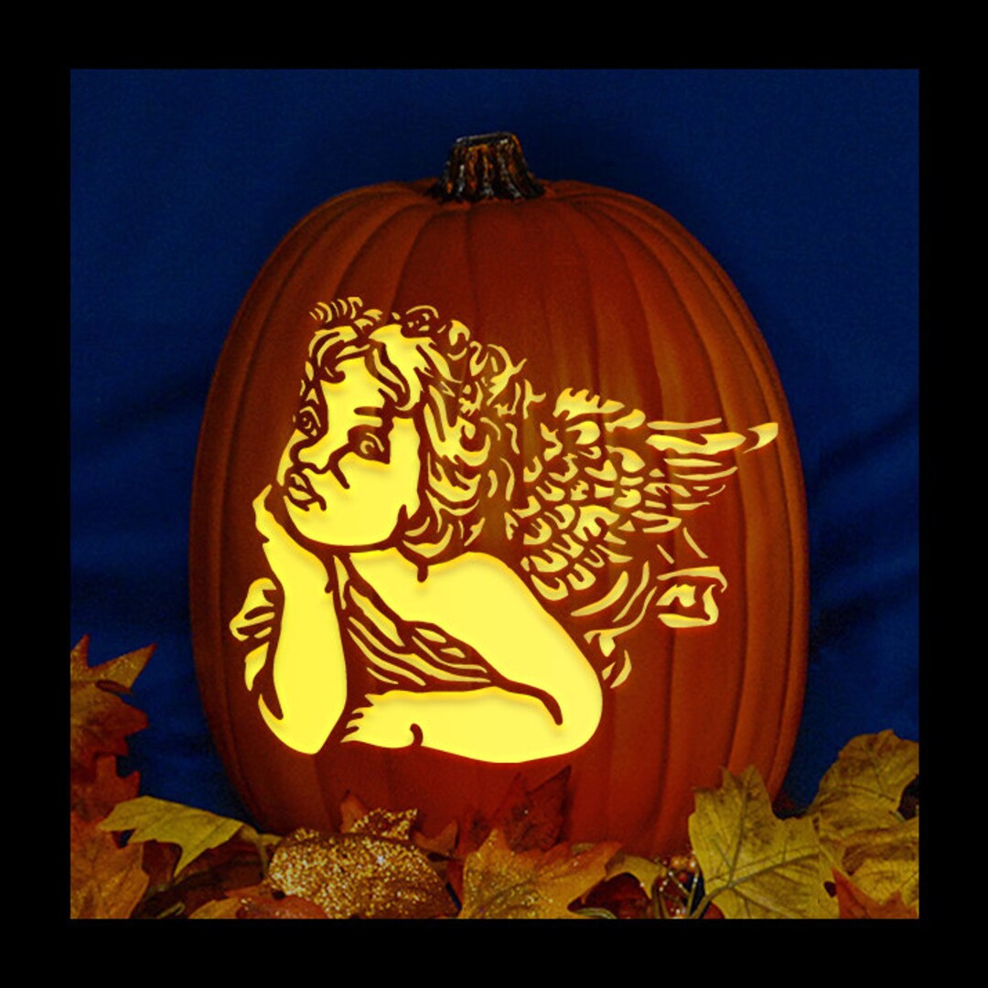 Thinking Angel - Carved Foam Pumpkin - Etsy