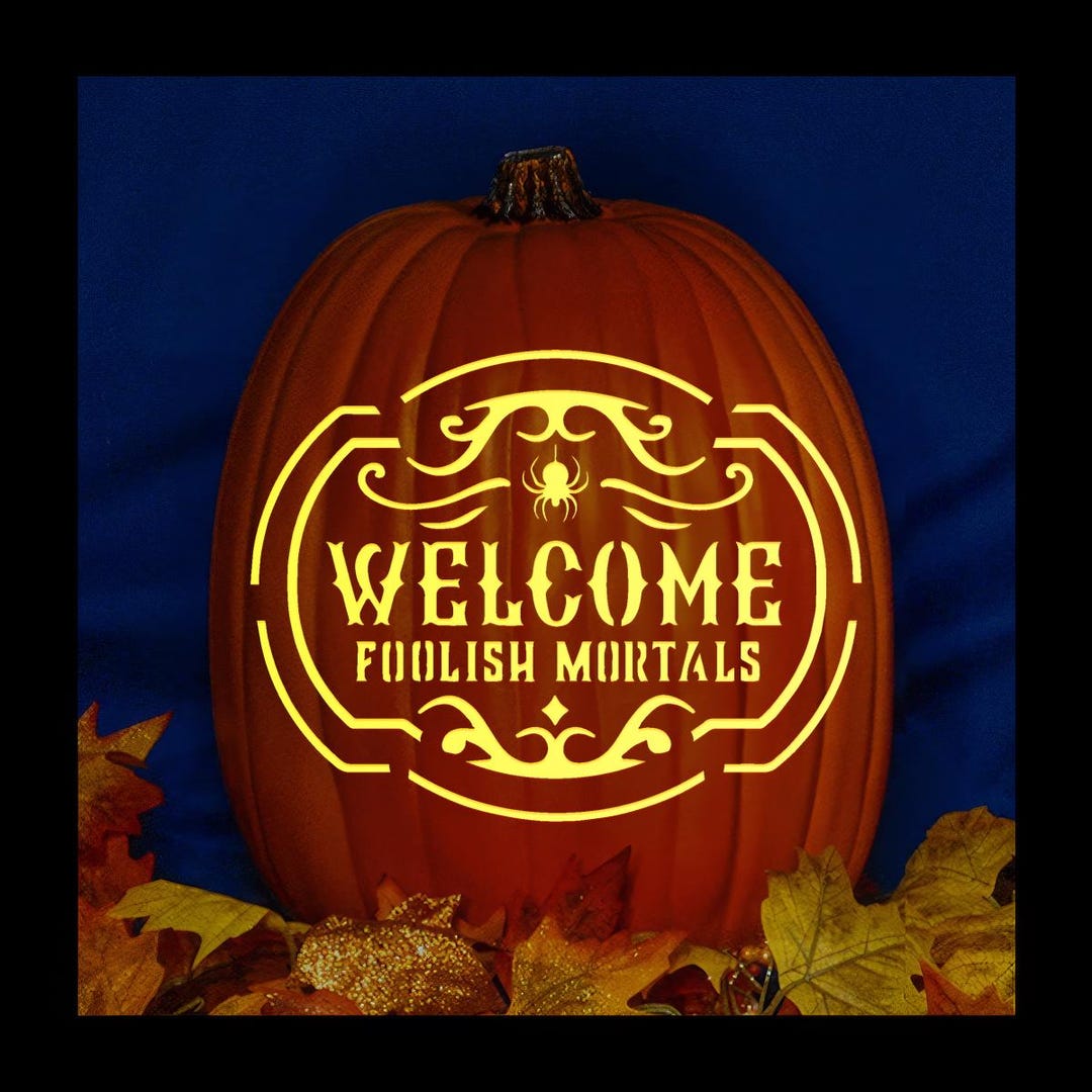 Welcome Foolish Mortals - Carved Foam Pumpkin - Etsy