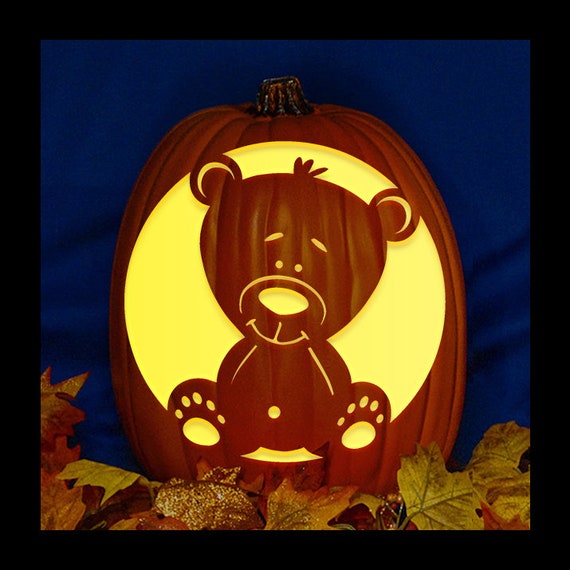 Teddy Bear Pumpkin Stencil