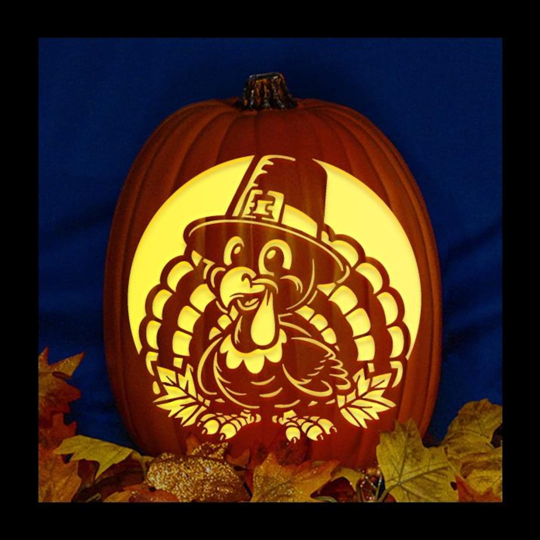 Cute Turkey Pilgrim - Carved Foam Pumpkin - Etsy
