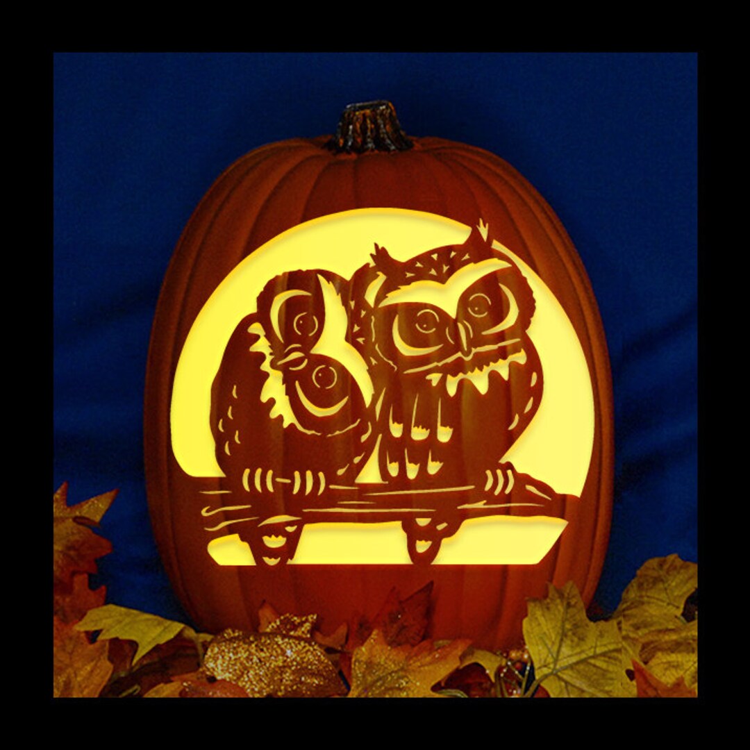 Two Owls - Carved Foam Pumpkin - Etsy