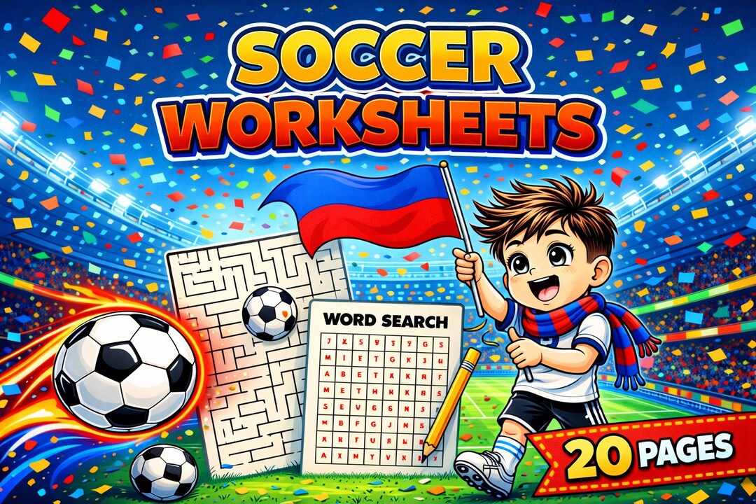 Soccer Activity Book for Kids | Word Search, Coloring, Puzzles (PDF ...