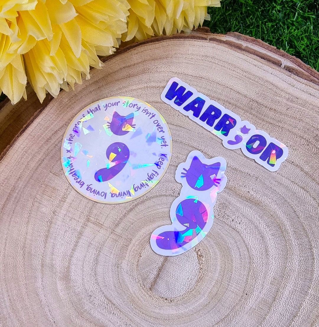 Warrior Sticker Pack Cute Vinyl Die Cut Sticker Packs Cat Semicolon ...