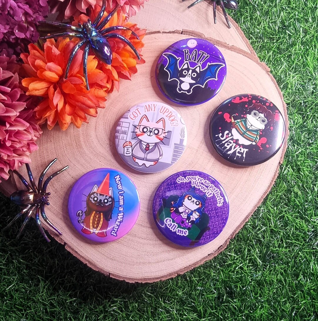 What We Do in the Shadows Themed Pin Badges Large Vampire Cat Badge ...