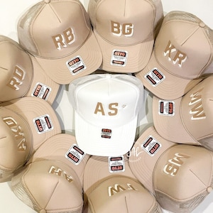 Personalized Initials, City, Letters Embroidered Foam Trucker Hat ...