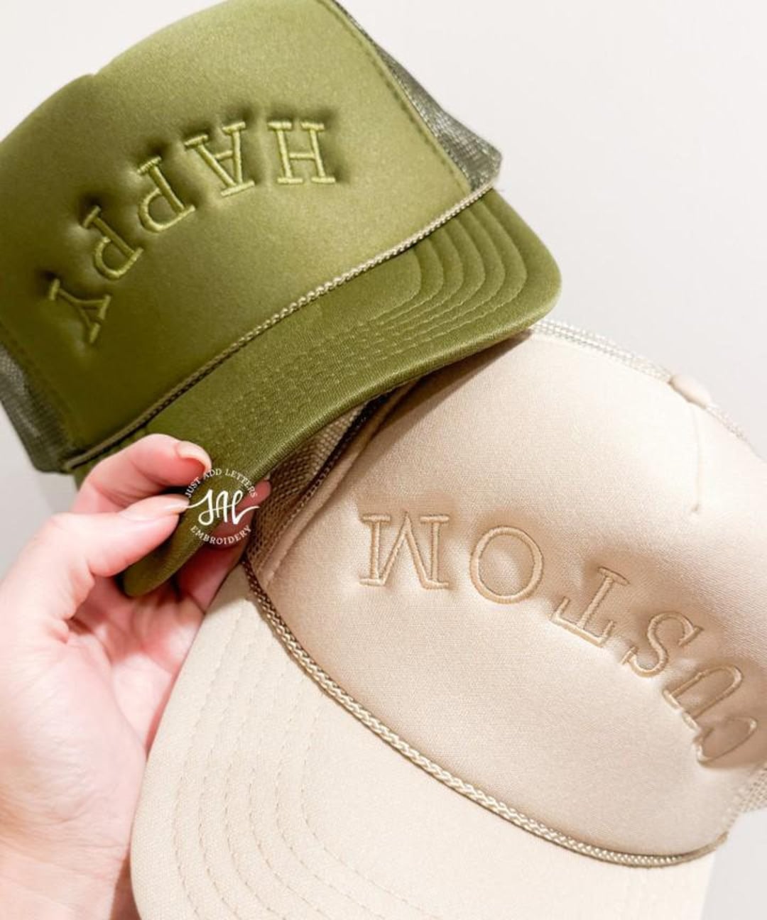 Personalized Embroidered Trucker Hat! Upside Down Letters. Adult ...