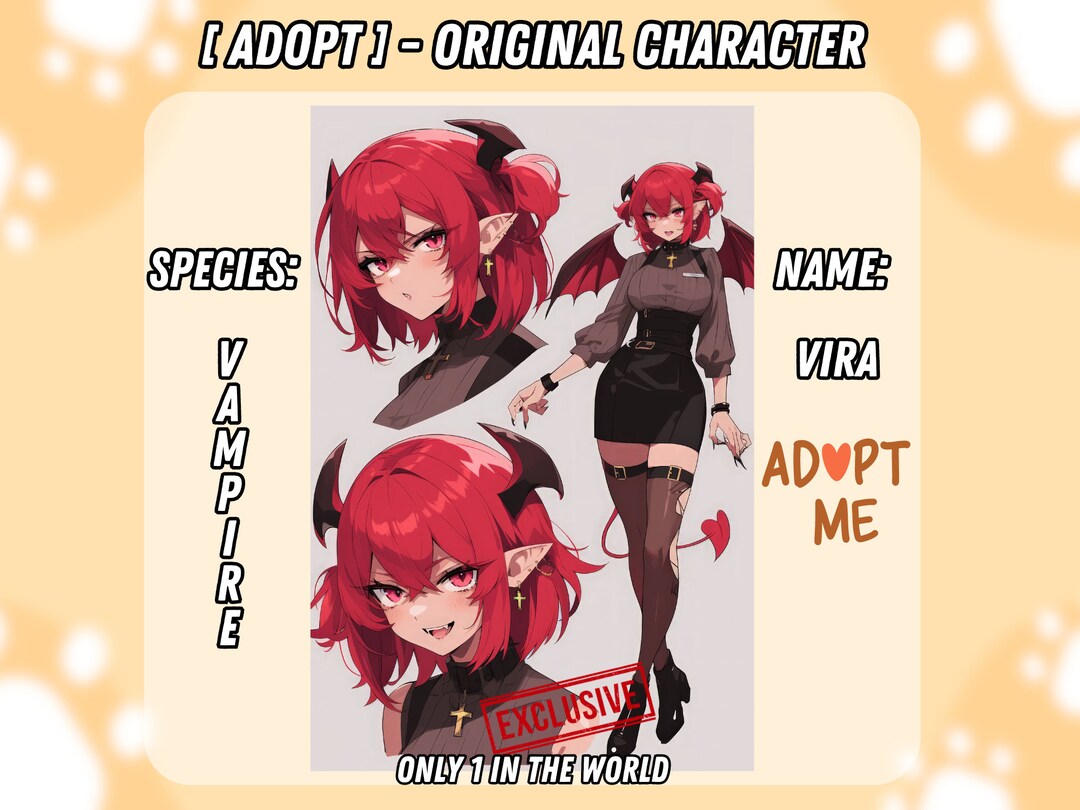 Vampire Girl OC Adopt Instant Download Exclusive Original Character ...
