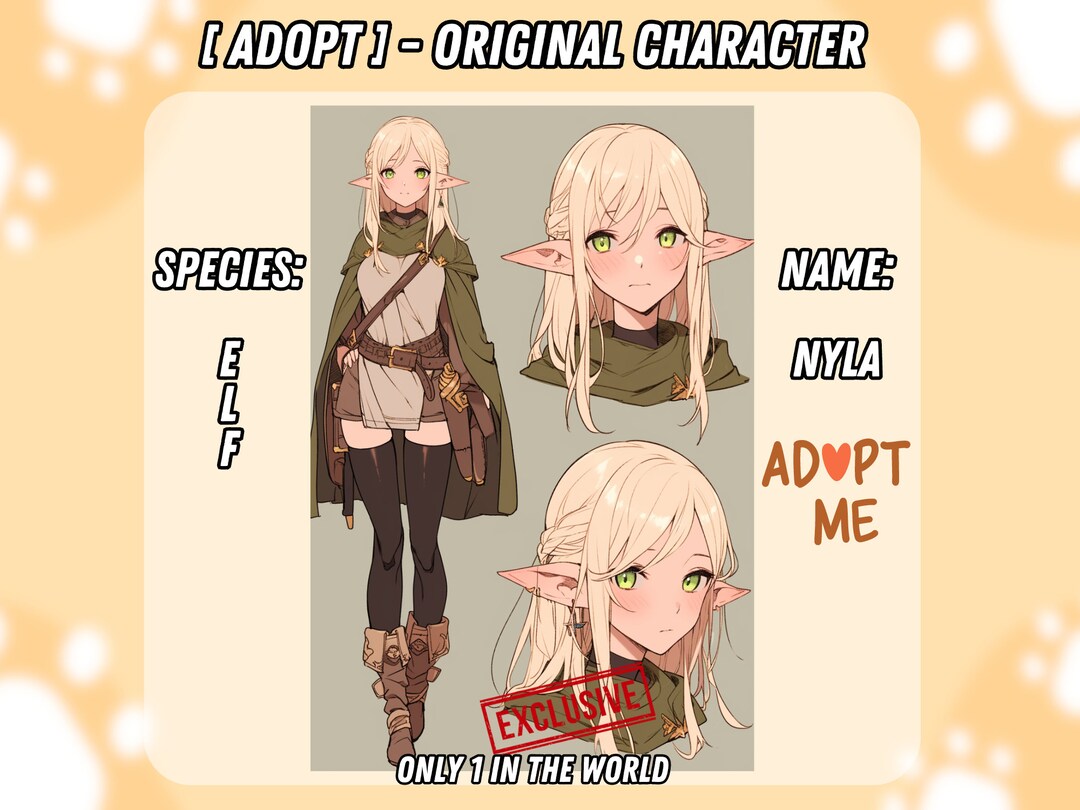 Elf Girl OC Adopt | Instant Download | Exclusive Original Character ...
