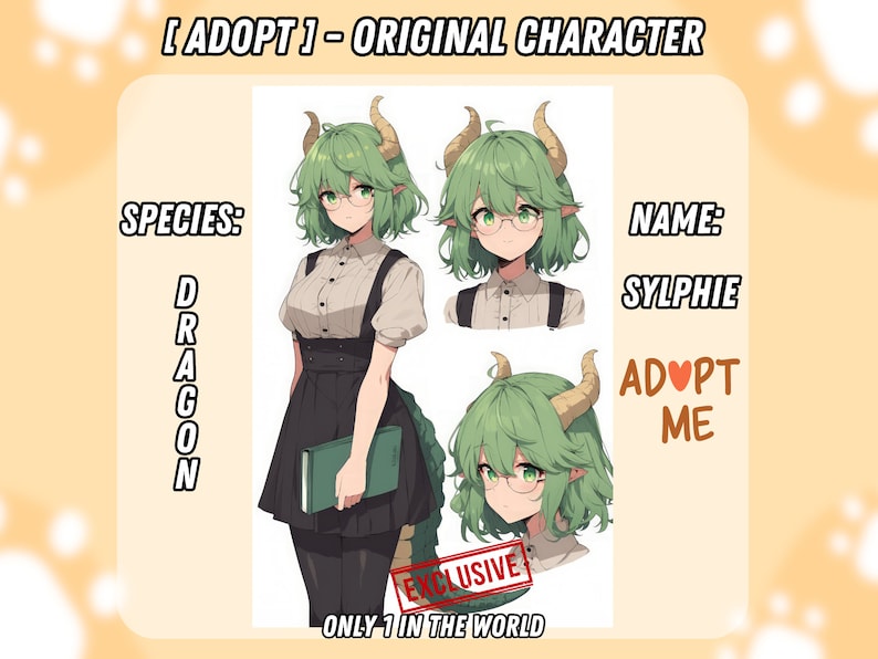 Dragon Girl OC Adopt | Instant Download | Exclusive Original Character ...
