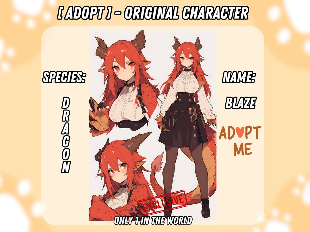 Dragon Girl OC Adopt | Instant Download | Exclusive Original Character ...
