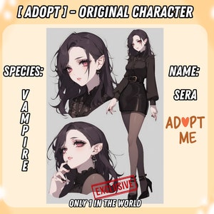 Vampire Girl OC Adopt | Instant Download | Exclusive Original Character ...
