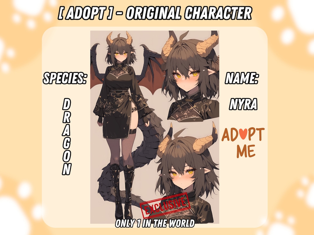 Dragon Girl OC Adopt | Instant Download | Exclusive Original Character ...