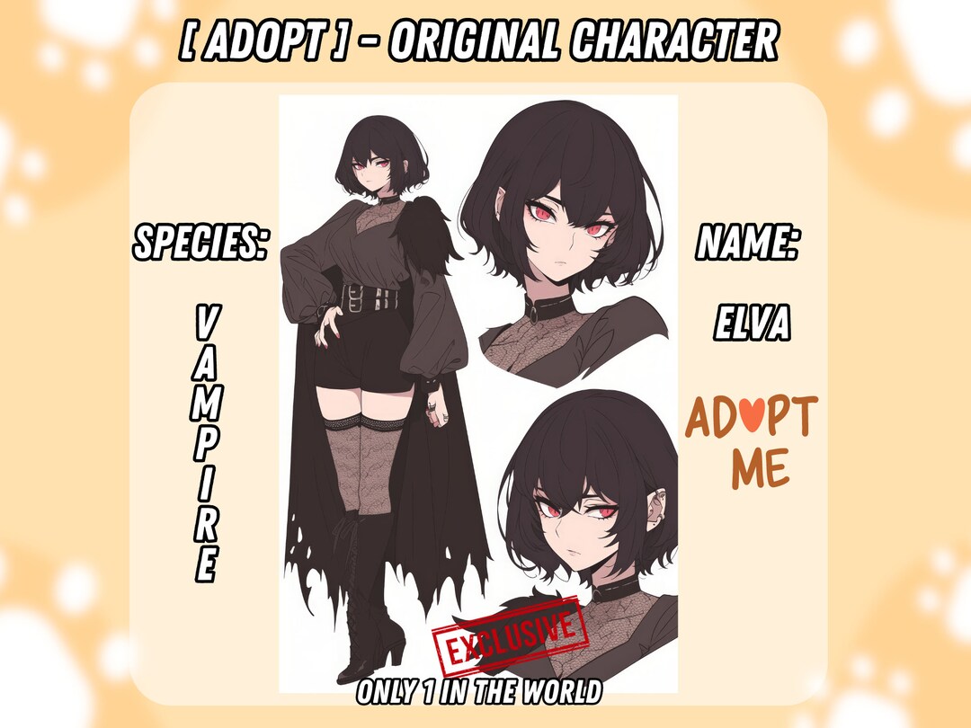Vampire Girl OC Adopt Instant Download Exclusive Original Character ...