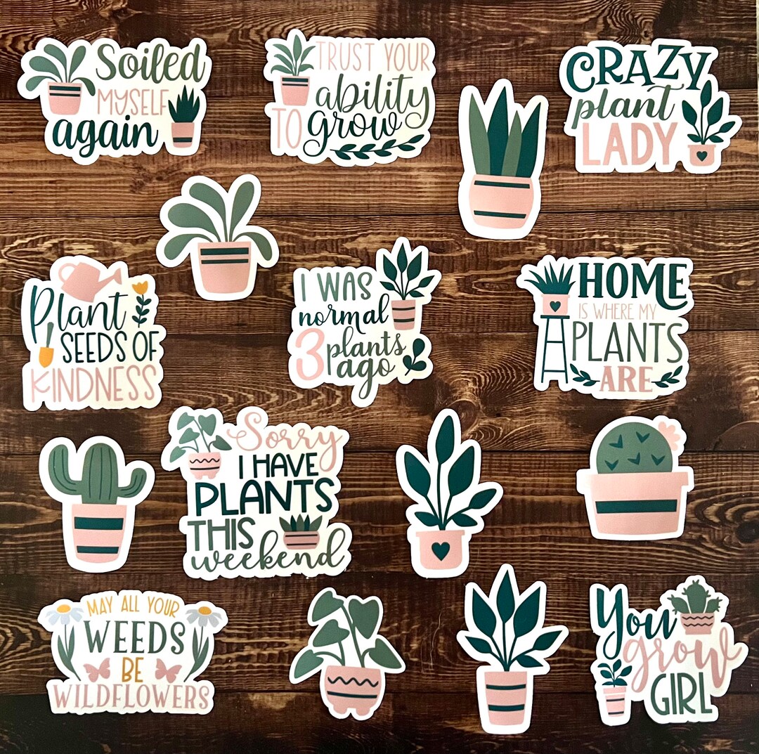 Funny Plant Stickers | Cute Plant Stickers - Etsy