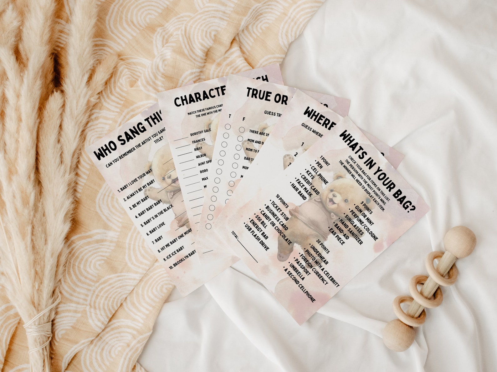 Cute Bear Baby Shower Games Printable Games Baby Shower - Etsy