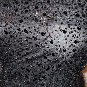Sequin Fabric Black Embroidered Fabric Evening Wear - Etsy
