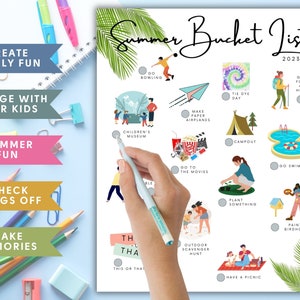 Printable Summer Bucket List for Kids | Bucket List Printable With ...
