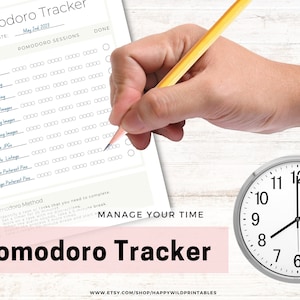 Pomodoro Task Tracker Printable | Printable Pomodoro Worksheet ...