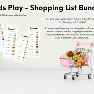 Printable Shopping List for Kids Play Store | Kids Play Grocery Store ...
