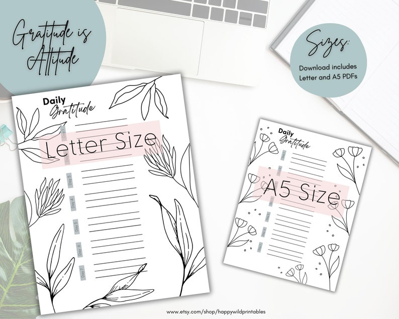 Daily Gratitude Worksheet and Coloring Page Mindfulness Worksheet ...