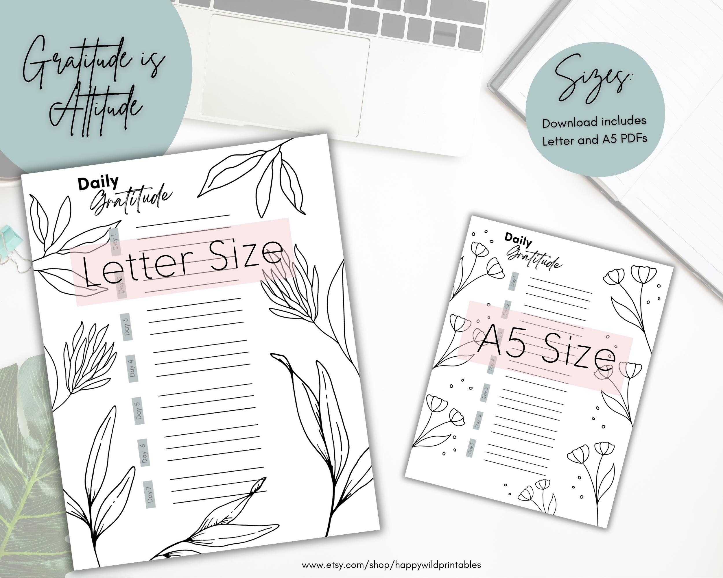 Daily Gratitude Worksheet and Coloring Page Mindfulness Worksheet ...