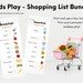 Printable Shopping List for Kids Play Store | Kids Play Grocery Store ...