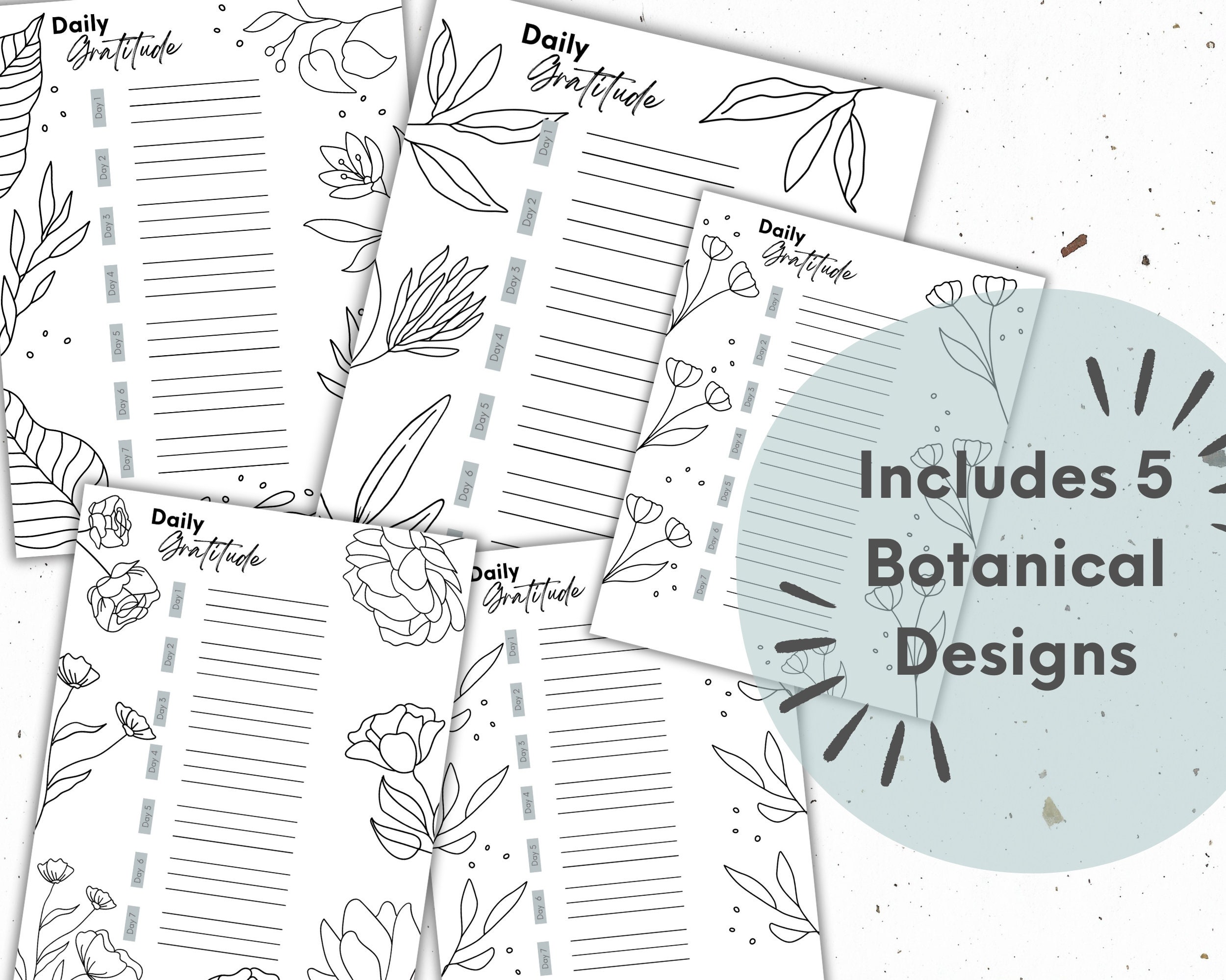 Daily Gratitude Worksheet and Coloring Page Mindfulness Worksheet ...