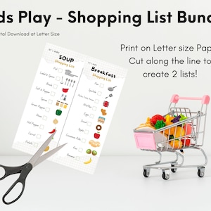 Printable Shopping List for Kids Play Store | Kids Play Grocery Store ...