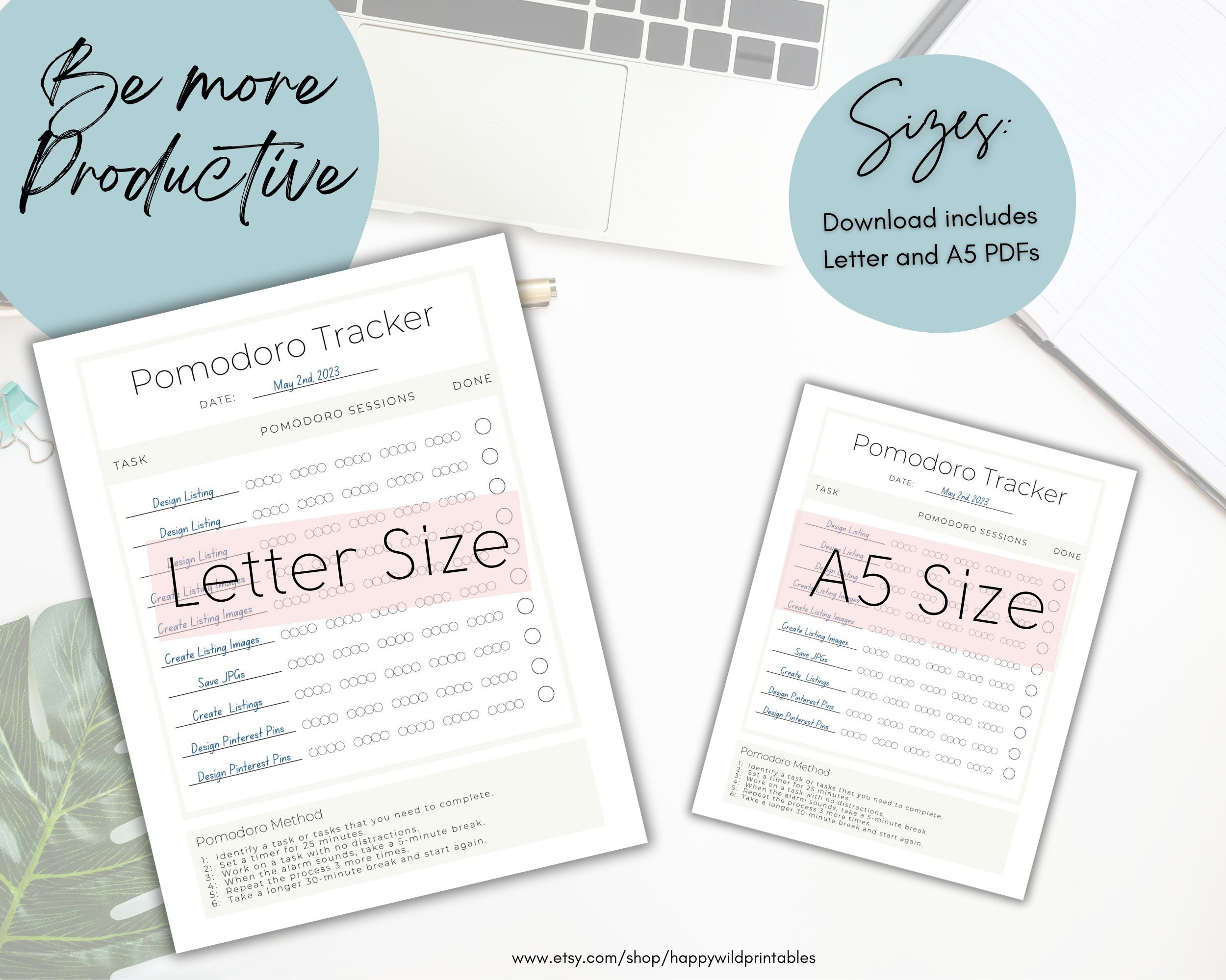 Pomodoro Task Tracker Printable | Printable Pomodoro Worksheet ...