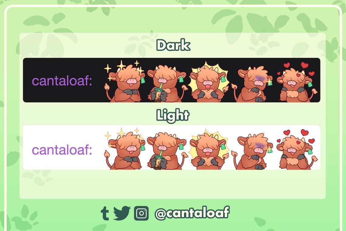 Brown Highland Cow Emotes | 10 Cute Cow Twitch & Discord Emotes - Etsy
