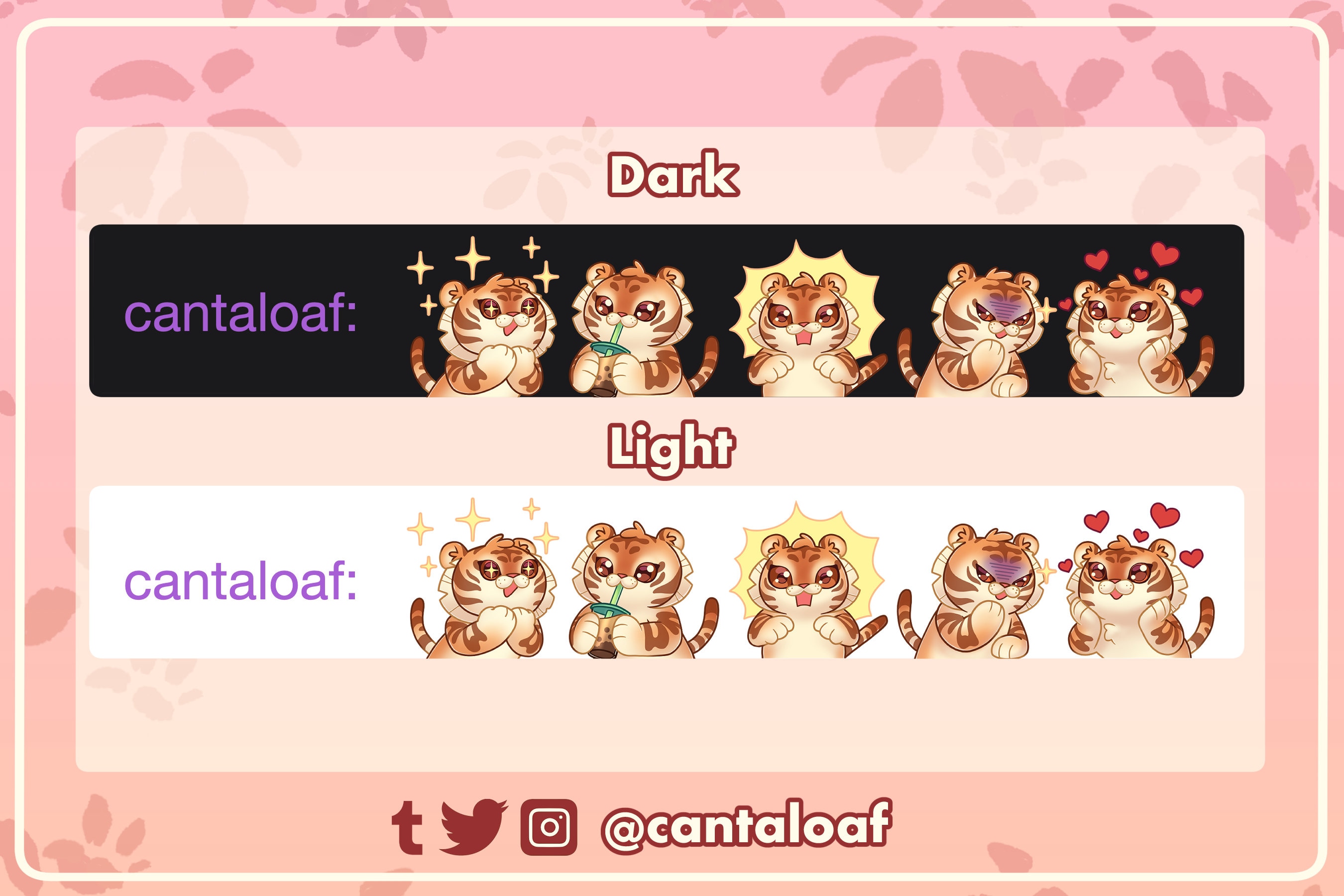 Orange Tiger Emotes | 10 Cute Tiger Twitch & Discord Emotes - Etsy