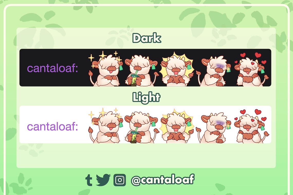 Brown and White Highland Cow Emotes | 10 Cute Cow Twitch & Discord ...