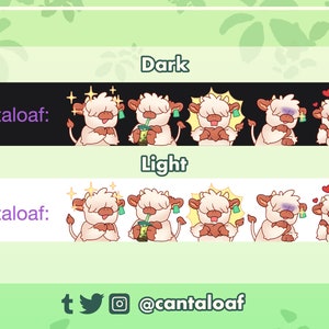 Brown and White Highland Cow Emotes | 10 Cute Cow Twitch & Discord ...